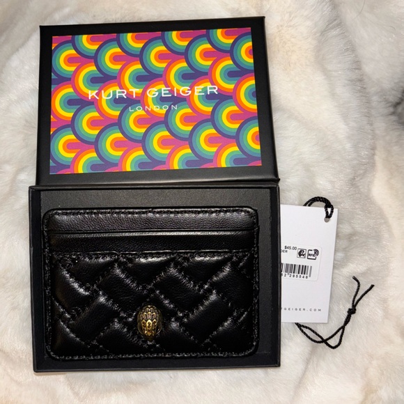 Kurt Geiger | Bags | Kurt Geiger Black Card Holder With Gold Logo ...
